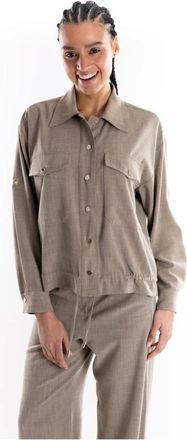 Marella Femme, Blouses et Chemises, Beige, Taille: 42 FR Veste chemise