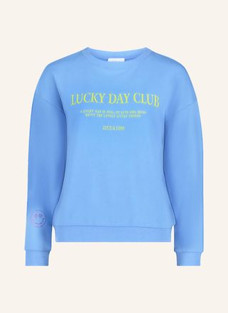 Cartoon Cartoon Sweatshirt Mit Schmucksteinen blau