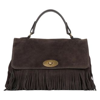 Estro & Luminara Henkeltasche mit Fransen - - Bags - Damen - Braun - ONE SIZE