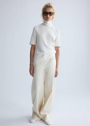 Mango Chemisier col montant asym&eacute;trique blanc cass&eacute; - Femme - S - MANGO