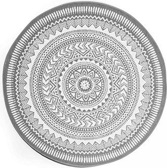 Oviala Tapis Rond polypropyl&egrave;ne Gris 120cm