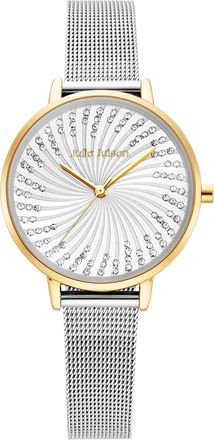 Julie Julsen Damenuhr Edelstahl bicolor Ziffernblatt silber Zirkonia