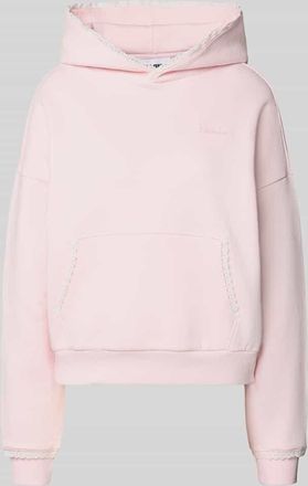 Review Hoodie mit H&auml;kelspitzenbesatz