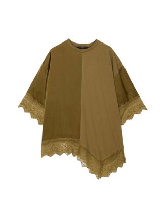 AllSaints Lenny Spitzenshirt in Khakigr&uuml;n