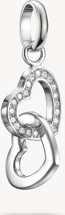Thomas Sabo Connect - Ineinander verschlungene Herzanh&auml;nger in Silber und Wei&szlig;
