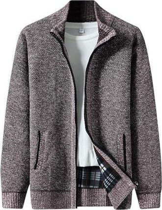 Generic Cardigan d&eacute;contract&eacute; en tricot &eacute;pais et chaud pour homme - Automne et hiver, caf&eacute;, 3XL
