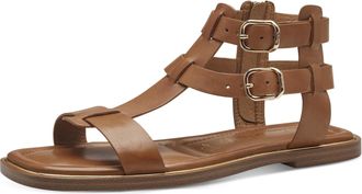 Tamaris Damen Sandalen Leder Blockabsatz Sommer; COGNAC/braun; 36 EU
