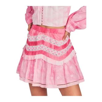 LoveShackFancy R&uuml;schen Mini Rock Felice - - Skirts - Damen - Rosa - XS