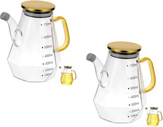 DOITOOL 2 St&uuml;ck Glas &Ouml;lspender mit Diamantf&ouml;rmigem Ausgie&szlig;er Hitzebest&auml;ndig und Tropffrei K&uuml;chen &Ouml;lflasche f&uuml;r Sojasauce Essig und Oliven&ouml;l Leicht zu Reinigen