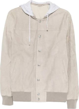 Eleventy Veste &agrave; capuche en daim Eleventy