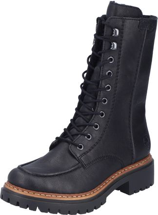 Rieker Winterstiefelette RIEKER, Damen, Gr. 36, schwarz, Lederimitat, unifarben, Schuhe Winterstiefelette, Blockabsatz, Schn&uuml;rstiefelette, Schn&uuml;rboots mit Wa