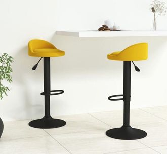 vidaXL Tabourets de bar lot de 2 Jaune Velours vidaXL