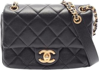 Chanel Sac bandouli&egrave;re en cuir Pre-owned - Femme - Pre-owned - Noir - Taille: ONE Size