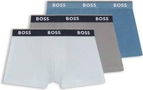HUGO BOSS Lot de 3 boxers unis en coton m&eacute;lang&eacute;