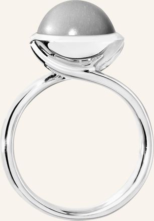 Tamara Comolli Tamara Comolli Ring Ring Bouton Large Moonstone Grey Aus 18k Wei&szlig;gold Mit Grauer Mondstein silber