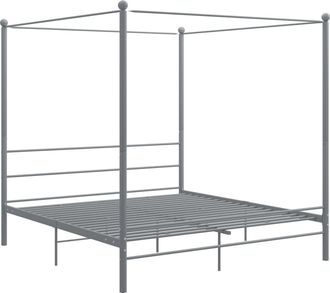 Generic Schwarz Pulverbeschichteter Himmelbettrahmen aus Metall - Modernes Design, Zum Aufh&auml;ngen von Vorh&auml;ngen, Geeignet f&uuml;r Schlafzimmer (180 x 200 cm)