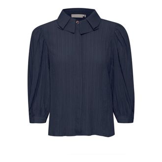 Karen by Simonsen Elegante Black Iris Bluse mit Puff&auml;rmeln - - Blouses & Shirts - Damen - Schwarzk - XS