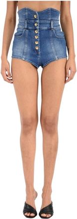 Elisabetta Franchi Femme, Shorts, Bleu, Taille: 40 FR Denim Shorts