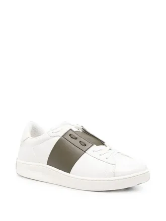 Valentino Garavani Leather Logo-Strap Sneaker - White