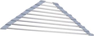 Angoily Abtropfgestell für Waschbecken, dreieckig, für Spülbecken, Geschirr, Geschirr, Abtropfgestell, zum Aufrollen, Eckabtropfen, 40,5 x 22,7 cm