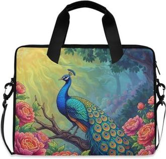 Alaza Sac pour ordinateur portable de 40,6 à 15,6 pouces, sacoche pour ordinateur portable pour femme, homme, étudiant, travail, voyage, bandoulière, Paon I