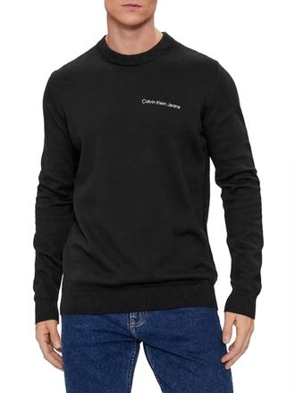 Calvin Klein Jeans Herren Pullover Institutional Essentials Sweater Elegant, Schwarz (Ck Black), L