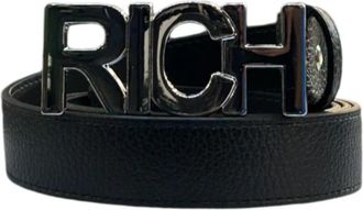 John Richmond Schwarz Silber G&uuml;rtel Stilvolles Modeaccessoire - - Accessories - Damen - Schwarzk - 110 CM