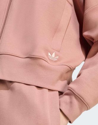 adidas Originals Top zipp&eacute; &agrave; 3 bandes d&eacute;cal&eacute;es - Argile chaud-Brown