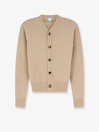 Bottega Veneta Cashmere blend cardigan with Intrecciato logo patch - BOTTEGA VENETA - gender_Woman