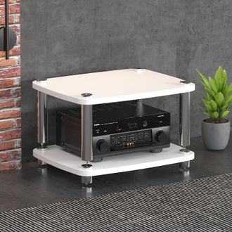 Generic HiFi Regal AV-Medienst&auml;nder Im Offenen Design, Modernes Stereo-Rack Aus Holz Mit Fu&szlig;matte, Kleines Entertainment-Center for Wohnzimmer, Spielzimmer Od