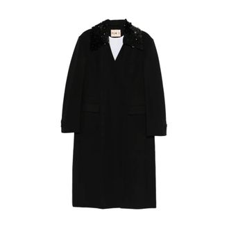 Plan C Plan C, Femme, Manteaux, Noir, Taille: 40 FR Sequin Embellishment Coat