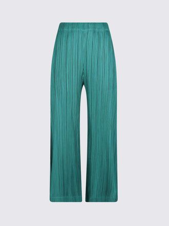 Pleats Please Issey Miyake Weit geschnittene Hose aus plissiertem Cr&ecirc;pe mit hoher Taille