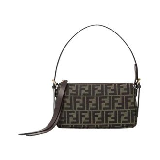 Fendi Kleine FF Zucca Jacquard Stofftasche mit Rei&szlig;verschluss - - Bags - Damen - Schwarzk - ONE SIZE