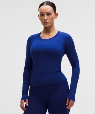lululemon Haut manches longues Swiftly Tech 2.0 Longueur taille pour Femmes - Bleu - Taille 14