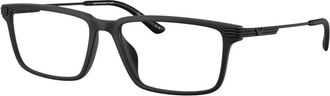 Emporio Armani unisex, Accessoires, Noir, Taille: 55 MM Lunettes de soleil rectangulaires
