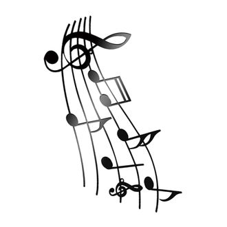 DOITOOL Musiknoten Wanddeko aus Metall Schwarz Gro&szlig;e Musik Wanddekoration f&uuml;r Schlafzimmer Wohnzimmer Bar Party und B&uuml;ro Stilvolle Notenschl&uuml;ssel Deko