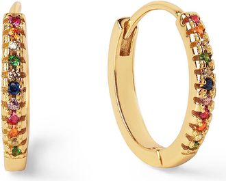 Singularu L Colors Creolen. Sterlingsilber mit 18 Kt Vergoldeter Beschichtung und Zirkonia. Schmuck für Damen