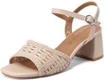 Queen Helena Ballerines pour femme Chaussures basses &agrave; bout ferm&eacute; ZM11008, beige, 35 EU