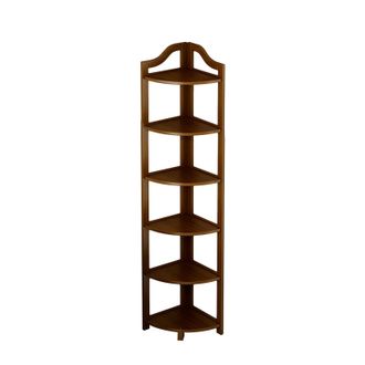 Generic Eck-B&uuml;cherregal mit 3-6 Ebenen, B&uuml;cherregal aus Holz, kleines und schmales B&uuml;cherregal, geeignet for die Aufbewahrung von B&uuml;chern, Fotoalben und Dekor