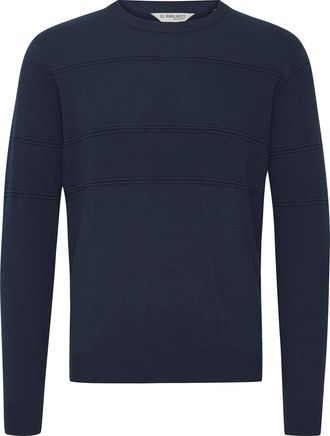 11 Project PRYannis Herren Strickpullover Feinstrick Pullover mit Rundhalsausschnitt O-Neck, Gr&ouml;&szlig;e:2XL, Farbe:Insignia Blue (194010)