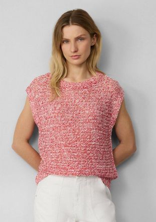 s.Oliver Kurzarmpullover Strickpullover Relaxed-Fit-Pullunder aus Ajourstrick