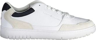 Tommy Hilfiger Homme, Chaussures, Blanc, Taille: 40 EU Baskets en cuir blanc