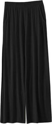 Generic Pantalon ample en modal pour femme, pantalon large grande taille pour femme, couleur unie, pantalon de pyjama l&eacute;ger, taille &eacute;lastique, pantalon de nui