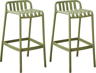 Generic Barhocker, Tresenstuhl-Set (2er-Pack), hoher Hocker f&uuml;r K&uuml;che und Bar mit R&uuml;cken- und Fu&szlig;st&uuml;tze