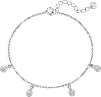 Glanzst&uuml;cke M&uuml;nchen Armband - Armband Sterling Silber Zirkonia wei&szlig; - Gr. ONESIZE - in Silber - f&uuml;r Damen