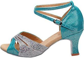 Generic Chaussures De Danse Latine Femme Bout Ouvert Latine Tango Valse Fête Sociale Salsa Performance Sandales De Danse Pour Femmes Talon Haut Paillettes Mod