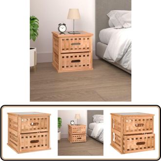 vidaXL Nachttisch 34x34x34 cm Massivholz Nussbaum - Nachttisch - Holzm&ouml;bel - Esszimmertisch - Couchtisch - Sideboard