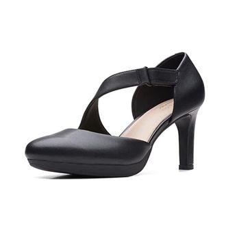 Clarks Ambyr Glow Pumps für Damen, Schwarz Schwarz Leder, 8.5