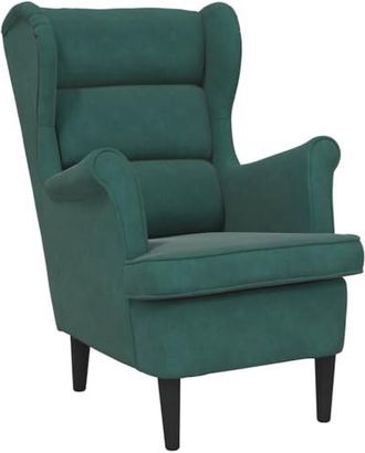 vidaXL Fauteuil de Salon TV Meuble de Salle de S&eacute;jour Fauteuil &agrave; Dossier Haut de Chambre &agrave; Coucher Meuble de Bureau Maison Int&eacute;rieur Vert Fonc&eacute; Velours