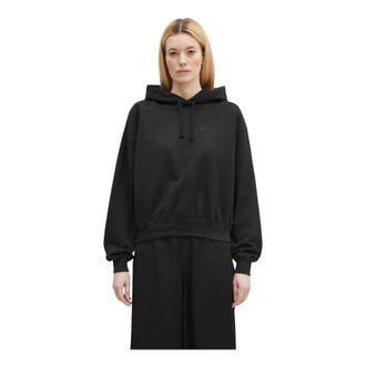 Yohji Yamamoto Sweat &agrave; capuche boxy en molleton French Terry - Femme - Sweatshirts et sweats &agrave; capuche - Noir - Taille: 40 FR